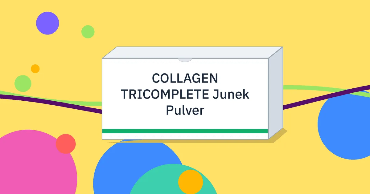 Symbolbild: Packung mit der Aufschrift COLLAGEN TRICOMPLETE Junek Pulver (PZN 20891811) – Verfügbarkeit und Bezug in Apotheken in Frankfurt am Main