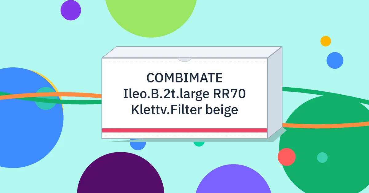 Symbolbild: Packung mit der Aufschrift COMBIMATE Ileo.B.2t.large RR70 Klettv.Filter beige (PZN 09175215) – Verfügbarkeit und Bezug in Apotheken in Frankfurt am Main