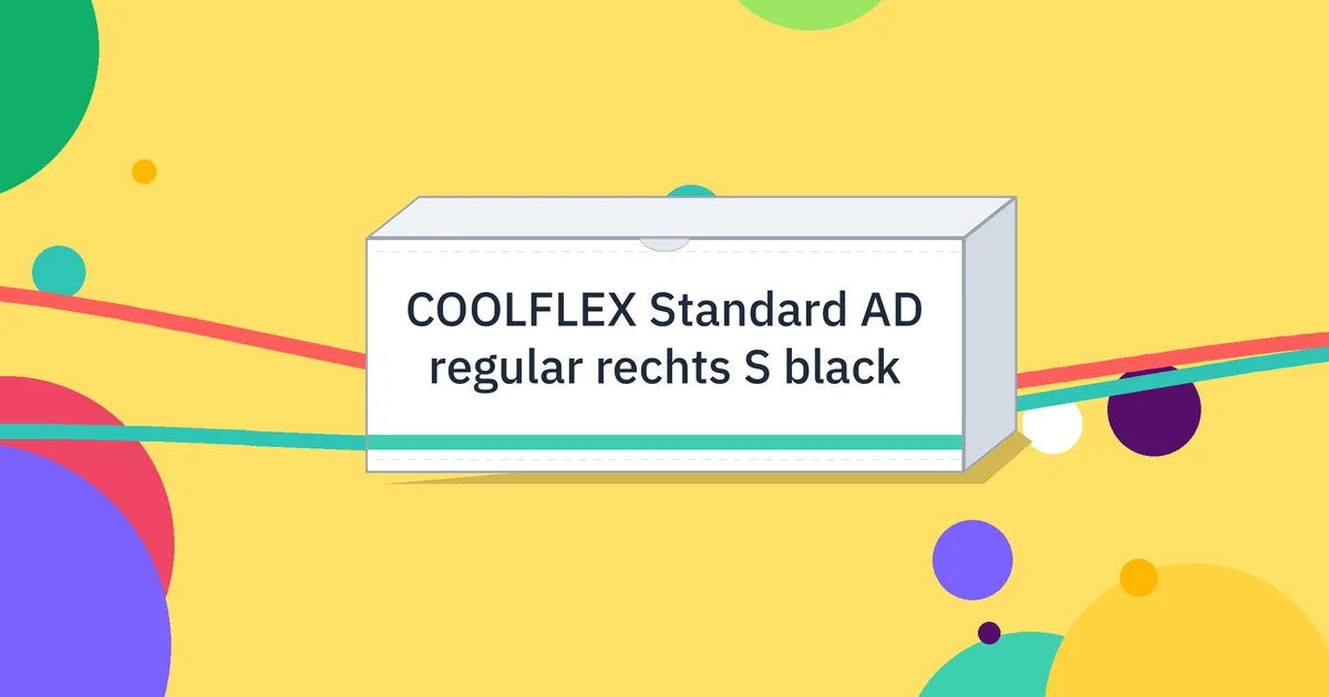 Symbolbild: Packung mit der Aufschrift COOLFLEX Standard AD regular rechts S black (PZN 19535028) – Verfügbarkeit und Bezug in Apotheken in Frankfurt am Main
