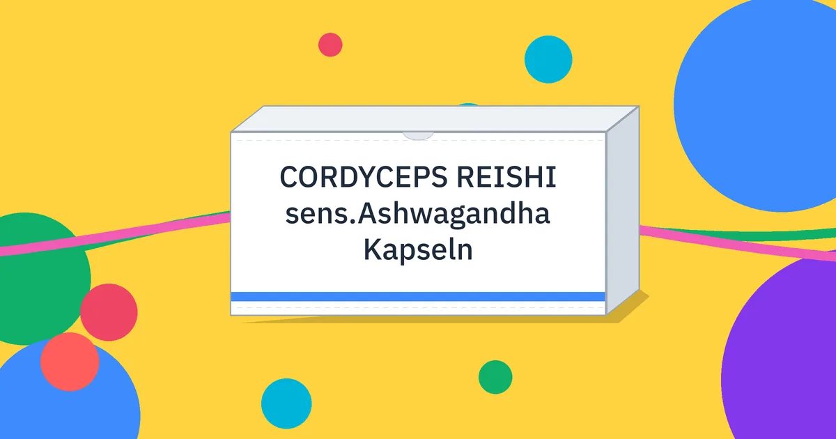 Symbolbild: Packung mit der Aufschrift CORDYCEPS REISHI sens.Ashwagandha Kapseln (PZN 19710690) – Verfügbarkeit und Bezug in Apotheken in Frankfurt am Main