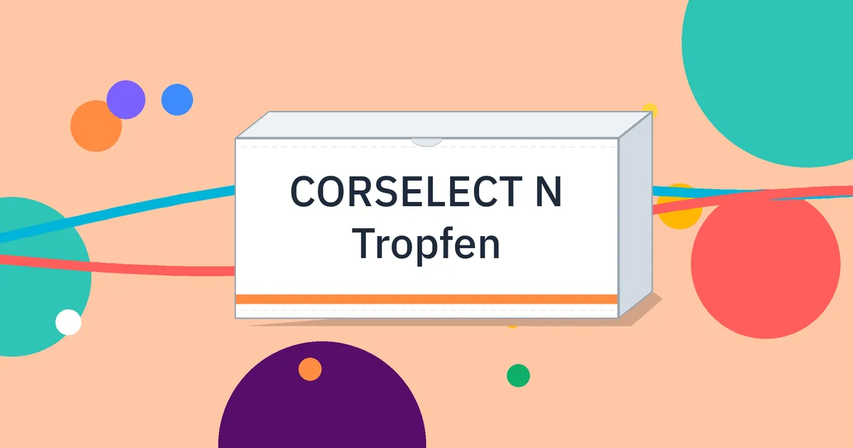 Symbolbild: Packung mit der Aufschrift CORSELECT N Tropfen (PZN 00603572) – Verfügbarkeit und Bezug in Apotheken in Frankfurt am Main