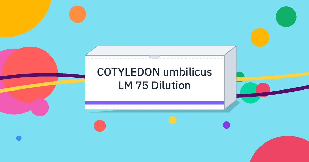 Symbolbild: Packung mit der Aufschrift COTYLEDON umbilicus LM 75 Dilution (PZN 13456121) – Verfügbarkeit und Bezug in Apotheken in Frankfurt am Main
