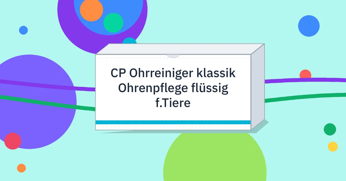 Symbolbild: Packung mit der Aufschrift CP Ohrreiniger klassik Ohrenpflege flüssig f.Tiere (PZN 18132239) – Verfügbarkeit und Bezug in Apotheken in Frankfurt am Main