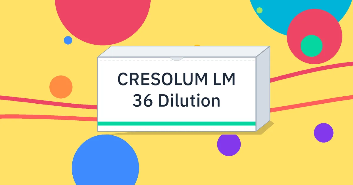 Symbolbild: Packung mit der Aufschrift CRESOLUM LM 36 Dilution (PZN 13456552) – Verfügbarkeit und Bezug in Apotheken in Frankfurt am Main