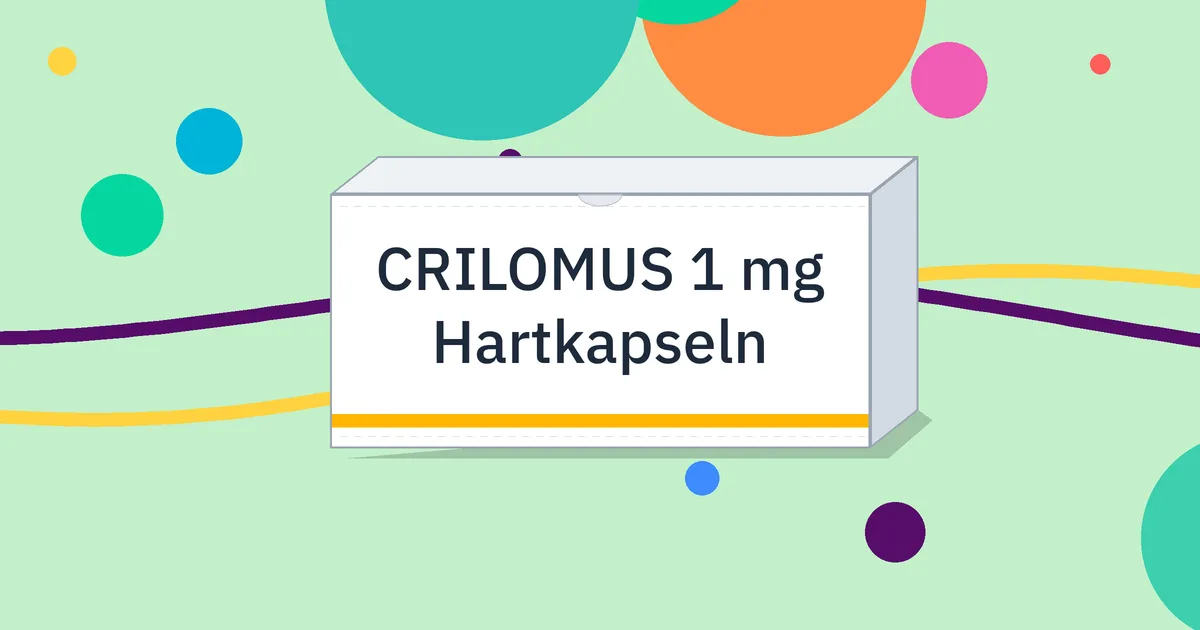 Symbolbild: Packung mit der Aufschrift CRILOMUS 1 mg Hartkapseln (PZN 10382072) – Verfügbarkeit und Bezug in Apotheken in Frankfurt am Main