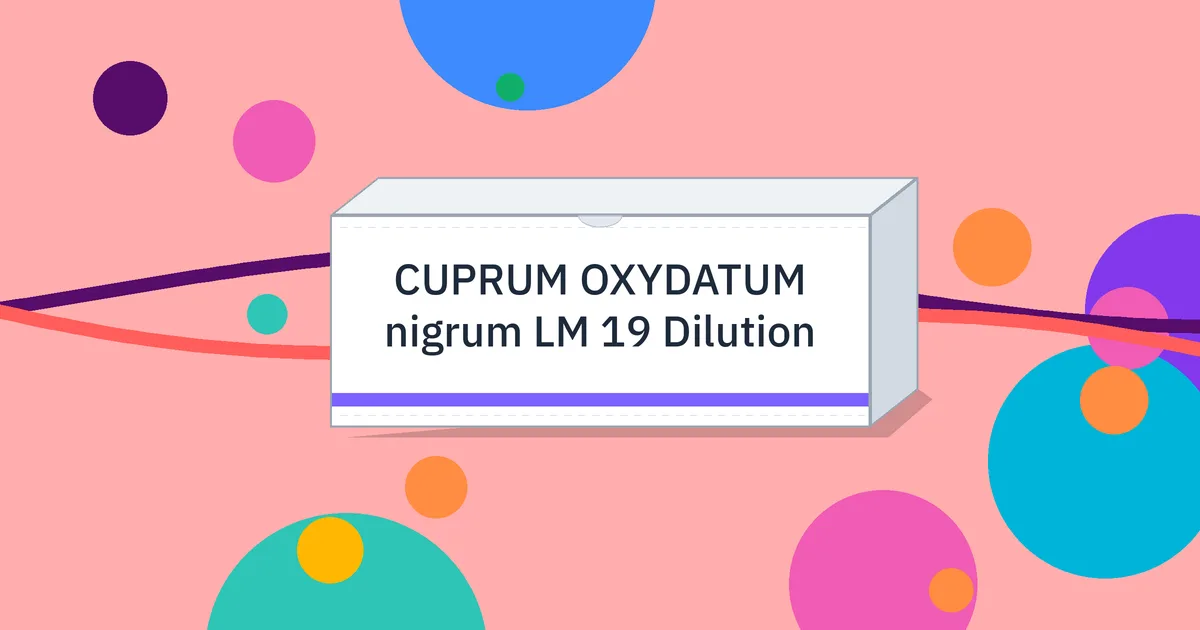 Symbolbild: Packung mit der Aufschrift CUPRUM OXYDATUM nigrum LM 19 Dilution (PZN 13458746) – Verfügbarkeit und Bezug in Apotheken in Frankfurt am Main