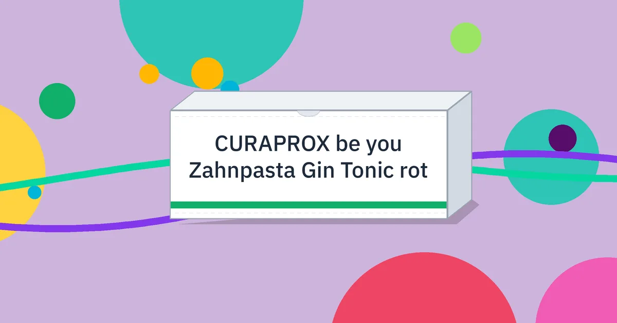 Symbolbild: Packung mit der Aufschrift CURAPROX be you Zahnpasta Gin Tonic rot (PZN 17448851) – Verfügbarkeit und Bezug in Apotheken in Frankfurt am Main