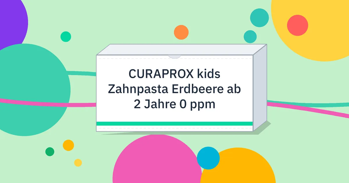 Symbolbild: Packung mit der Aufschrift CURAPROX kids Zahnpasta Erdbeere ab 2 Jahre 0 ppm (PZN 17616900) – Verfügbarkeit und Bezug in Apotheken in Frankfurt am Main