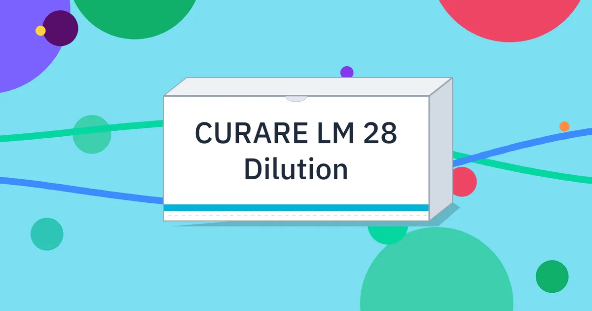 Symbolbild: Packung mit der Aufschrift CURARE LM 28 Dilution (PZN 12839699) – Verfügbarkeit und Bezug in Apotheken in Frankfurt am Main