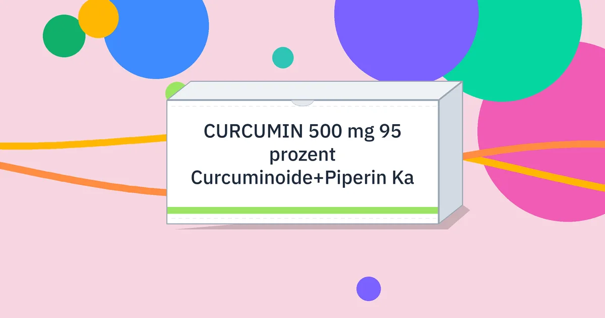 Symbolbild: Packung mit der Aufschrift CURCUMIN 500 mg 95 prozent Curcuminoide+Piperin Ka (PZN 16677147) – Verfügbarkeit und Bezug in Apotheken in Frankfurt am Main