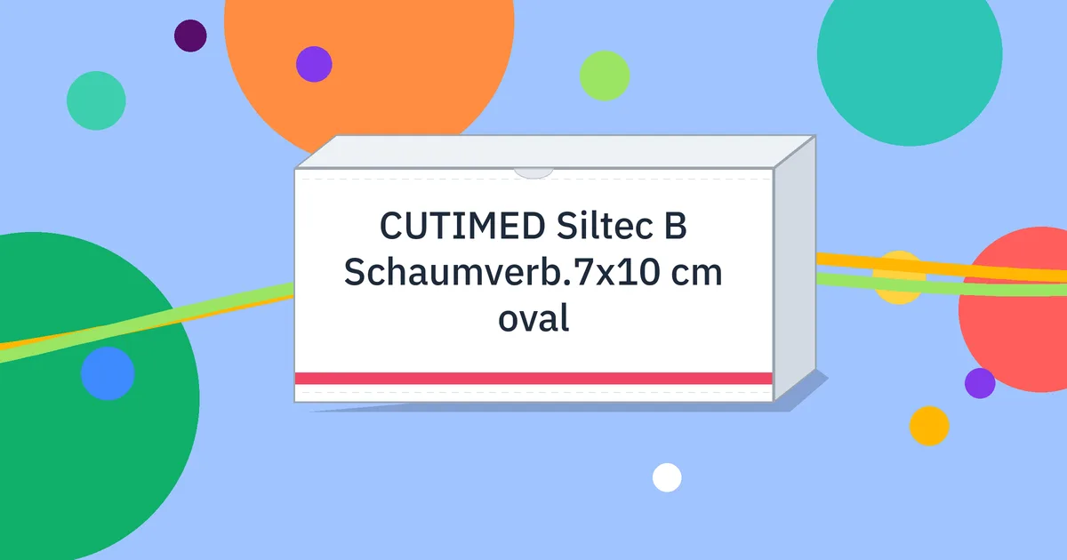 Symbolbild: Packung mit der Aufschrift CUTIMED Siltec B Schaumverb.7x10 cm oval (PZN 16828422) – Verfügbarkeit und Bezug in Apotheken in Frankfurt am Main