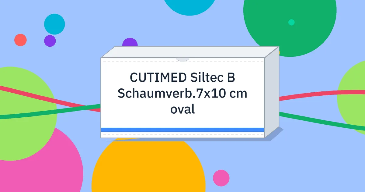 Symbolbild: Packung mit der Aufschrift CUTIMED Siltec B Schaumverb.7x10 cm oval (PZN 17899312) – Verfügbarkeit und Bezug in Apotheken in Frankfurt am Main