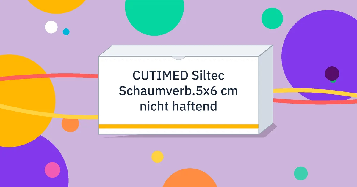 Symbolbild: Packung mit der Aufschrift CUTIMED Siltec Schaumverb.5x6 cm nicht haftend (PZN 13972087) – Verfügbarkeit und Bezug in Apotheken in Frankfurt am Main