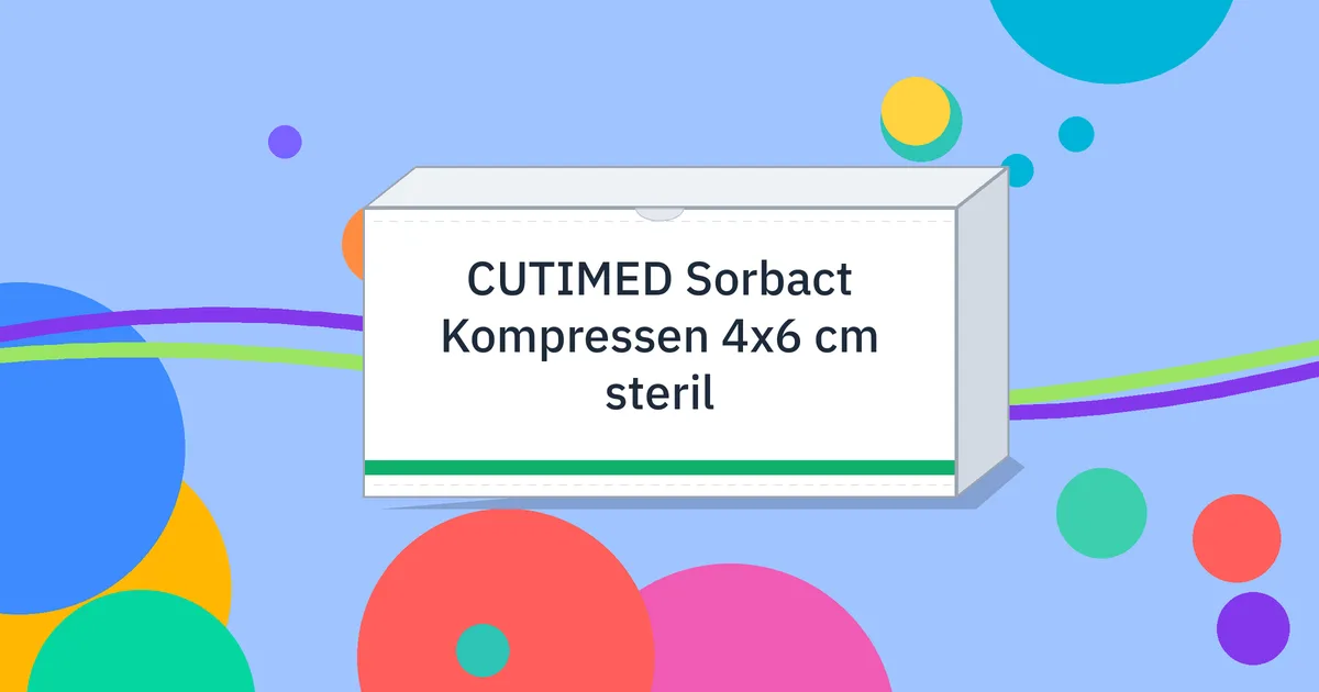 Symbolbild: Packung mit der Aufschrift CUTIMED Sorbact Kompressen 4x6 cm steril (PZN 18437654) – Verfügbarkeit und Bezug in Apotheken in Frankfurt am Main