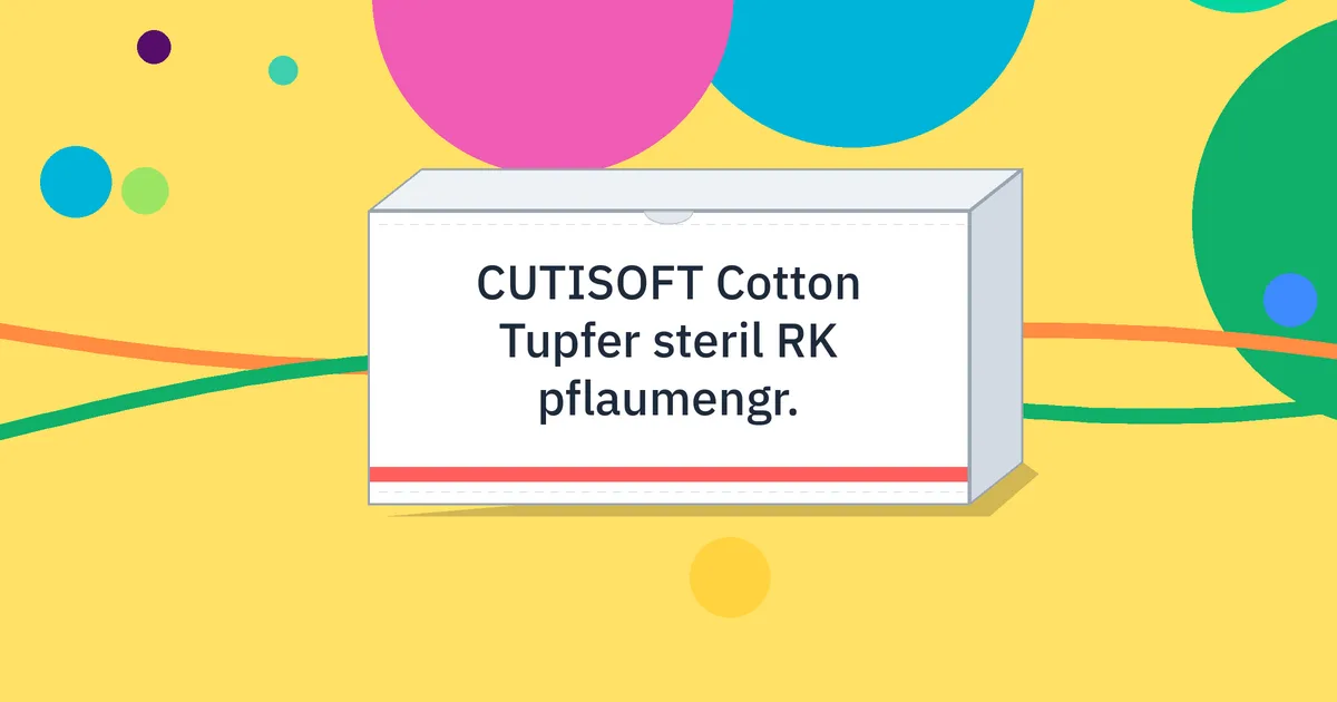 Symbolbild: Packung mit der Aufschrift CUTISOFT Cotton Tupfer steril RK pflaumengr. (PZN 03901011) – Verfügbarkeit und Bezug in Apotheken in Frankfurt am Main