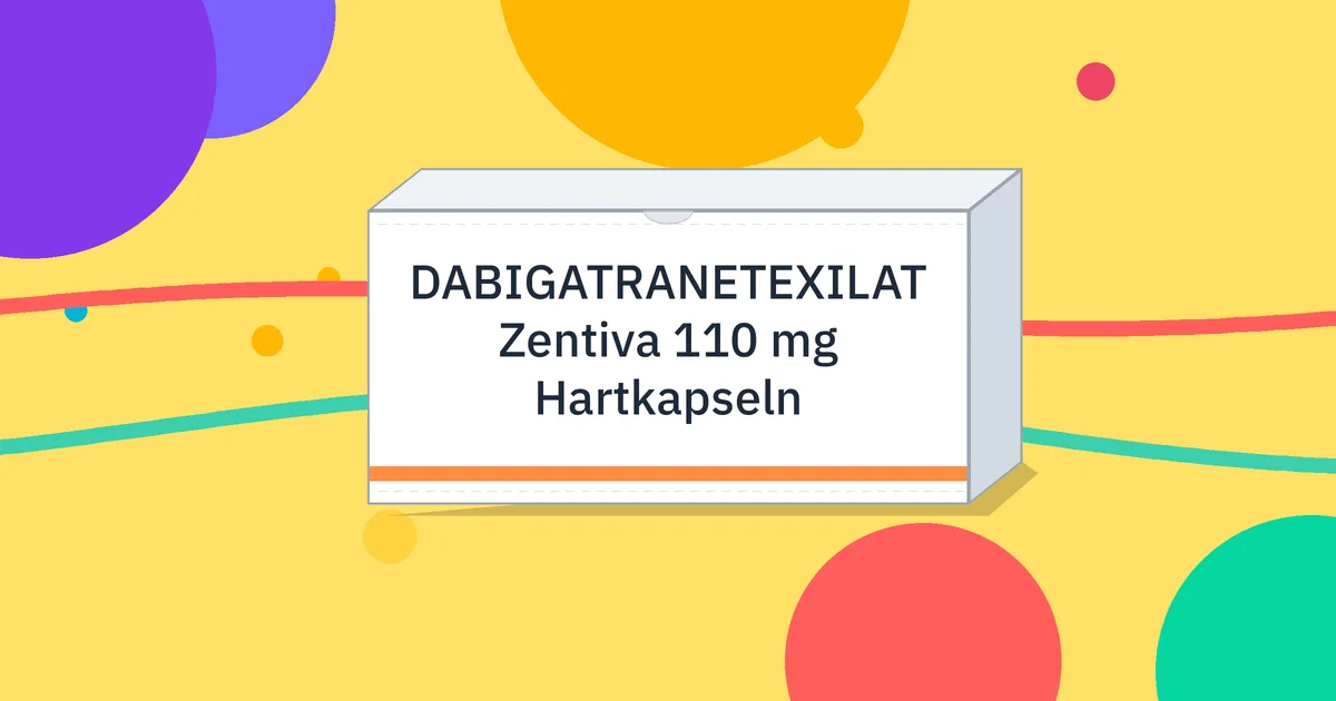 Symbolbild: Packung mit der Aufschrift DABIGATRANETEXILAT Zentiva 110 mg Hartkapseln (PZN 19102217) – Verfügbarkeit und Bezug in Apotheken in Frankfurt am Main