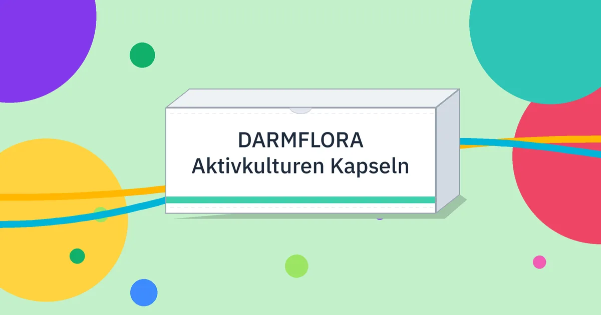 Symbolbild: Packung mit der Aufschrift DARMFLORA Aktivkulturen Kapseln (PZN 16893052) – Verfügbarkeit und Bezug in Apotheken in Frankfurt am Main