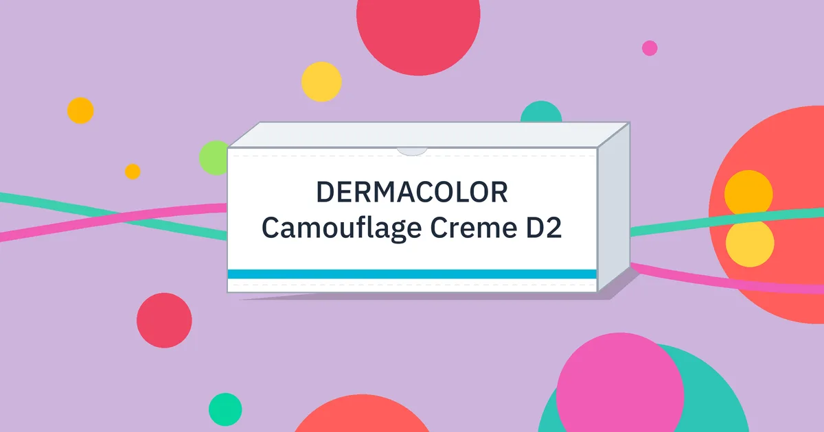 Symbolbild: Packung mit der Aufschrift DERMACOLOR Camouflage Creme D2 (PZN 15818781) – Verfügbarkeit und Bezug in Apotheken in Frankfurt am Main