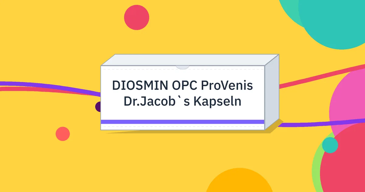 Symbolbild: Packung mit der Aufschrift DIOSMIN OPC ProVenis Dr.Jacob`s Kapseln (PZN 18031780) – Verfügbarkeit und Bezug in Apotheken in Frankfurt am Main