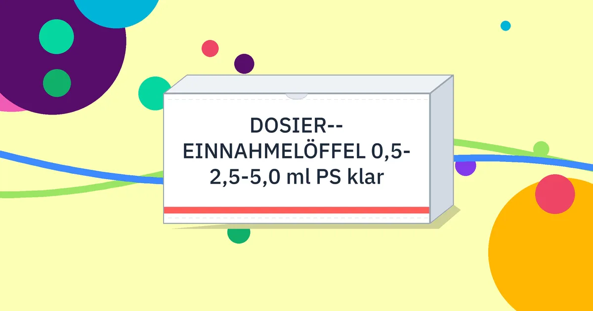 Symbolbild: Packung mit der Aufschrift DOSIER--EINNAHMELÖFFEL 0,5-2,5-5,0 ml PS klar (PZN 18015309) – Verfügbarkeit und Bezug in Apotheken in Frankfurt am Main