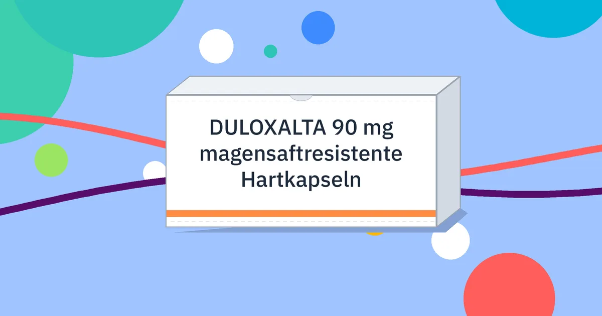 Symbolbild: Packung mit der Aufschrift DULOXALTA 90 mg magensaftresistente Hartkapseln (PZN 13059087) – Verfügbarkeit und Bezug in Apotheken in Frankfurt am Main