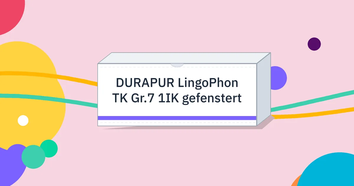 Symbolbild: Packung mit der Aufschrift DURAPUR LingoPhon TK Gr.7 1IK gefenstert (PZN 16030227) – Verfügbarkeit und Bezug in Apotheken in Frankfurt am Main