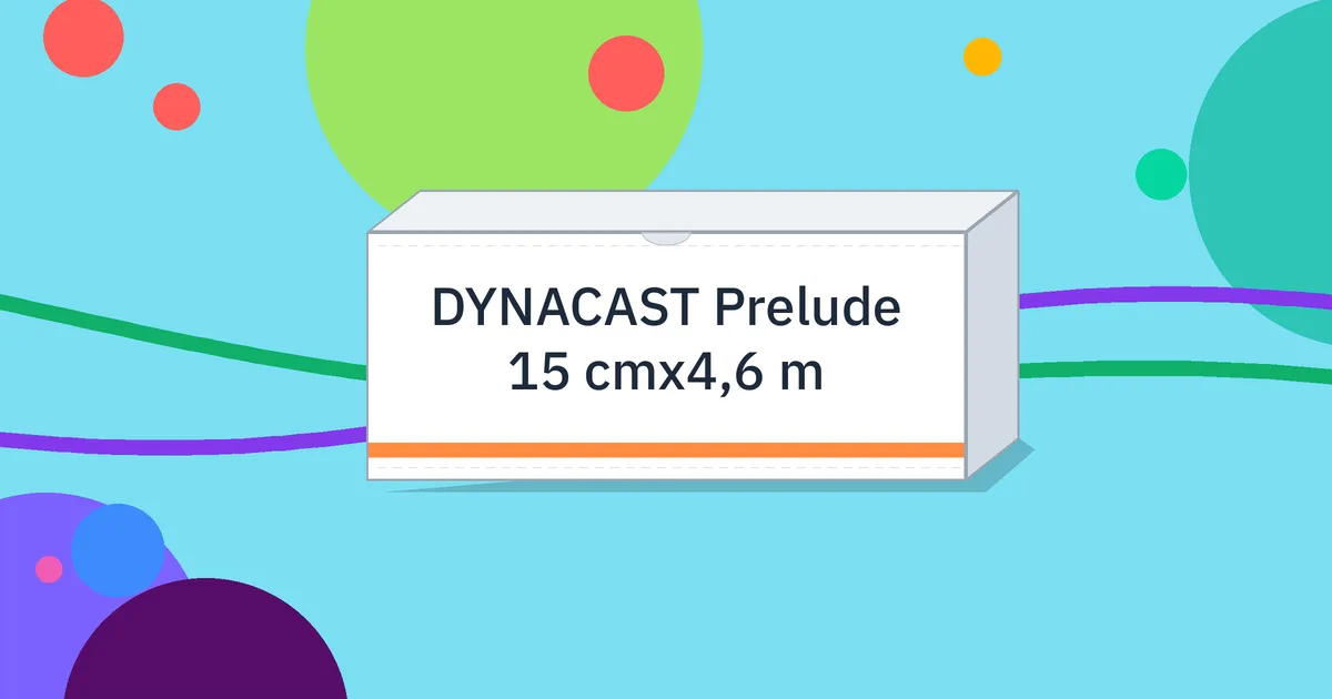 Symbolbild: Packung mit der Aufschrift DYNACAST Prelude 15 cmx4,6 m (PZN 07465771) – Verfügbarkeit und Bezug in Apotheken in Frankfurt am Main
