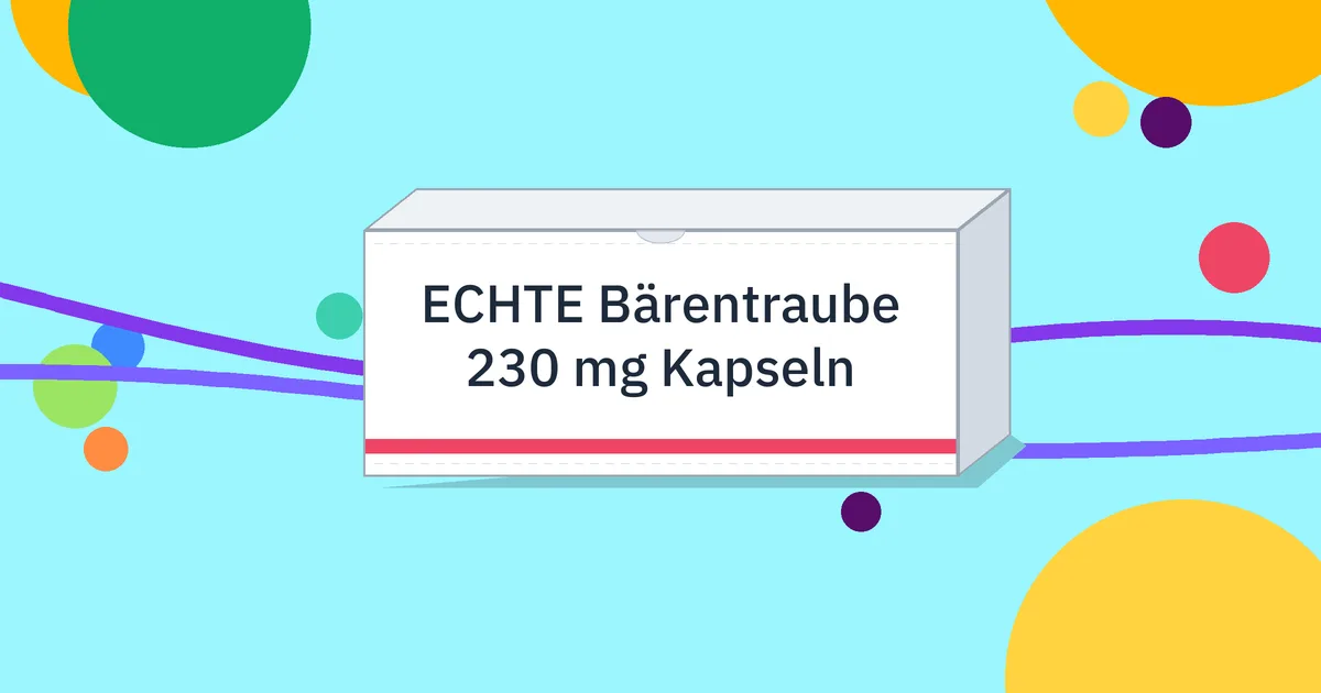 Symbolbild: Packung mit der Aufschrift ECHTE Bärentraube 230 mg Kapseln (PZN 18216166) – Verfügbarkeit und Bezug in Apotheken in Frankfurt am Main