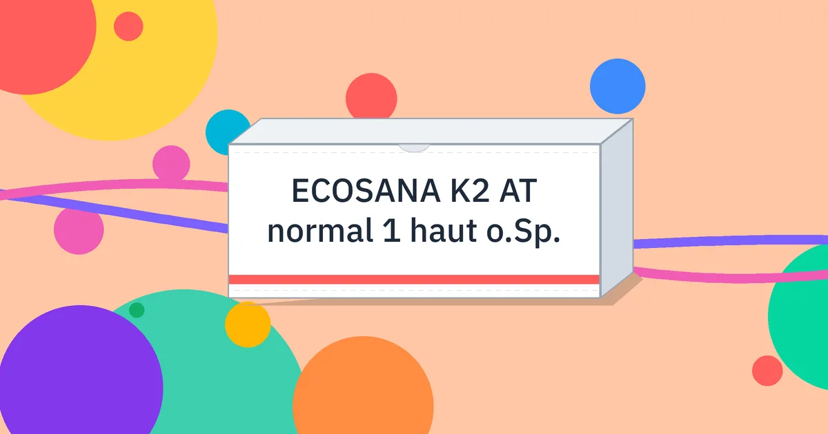 Symbolbild: Packung mit der Aufschrift ECOSANA K2 AT normal 1 haut o.Sp. (PZN 01545954) – Verfügbarkeit und Bezug in Apotheken in Frankfurt am Main