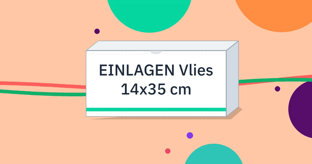Symbolbild: Packung mit der Aufschrift EINLAGEN Vlies 14x35 cm (PZN 10961114) – Verfügbarkeit und Bezug in Apotheken in Frankfurt am Main