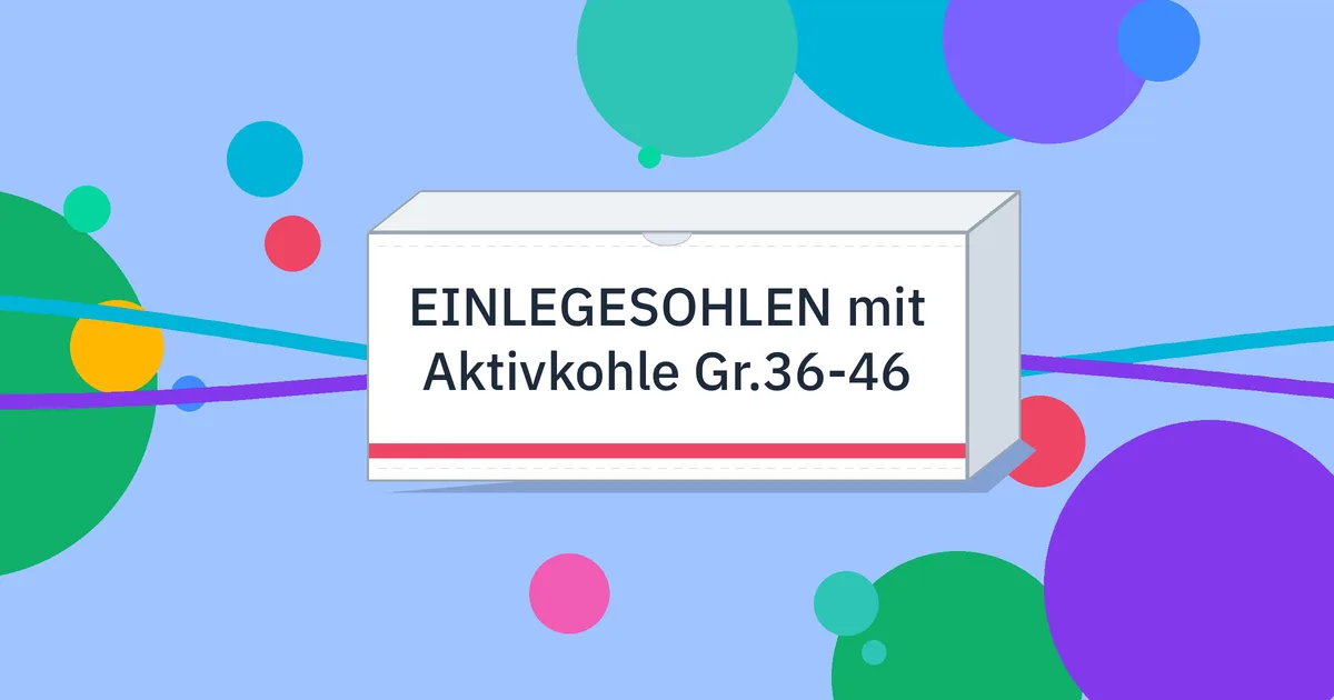 Symbolbild: Packung mit der Aufschrift EINLEGESOHLEN mit Aktivkohle Gr.36-46 (PZN 11025428) – Verfügbarkeit und Bezug in Apotheken in Frankfurt am Main
