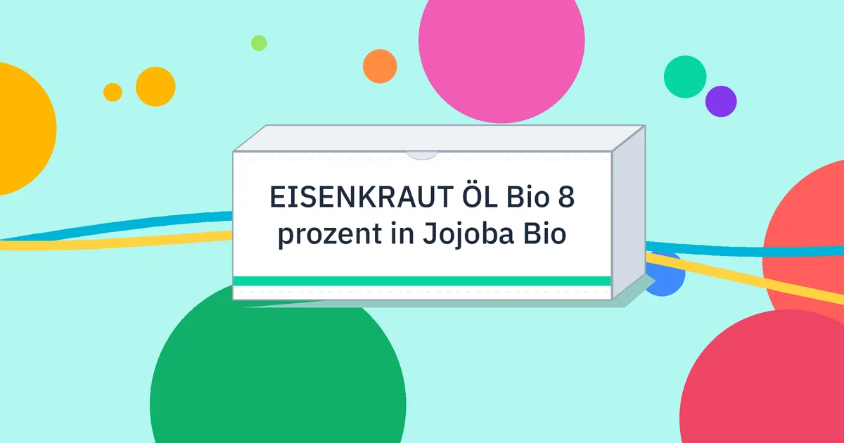 Symbolbild: Packung mit der Aufschrift EISENKRAUT ÖL Bio 8 prozent in Jojoba Bio (PZN 07509037) – Verfügbarkeit und Bezug in Apotheken in Frankfurt am Main