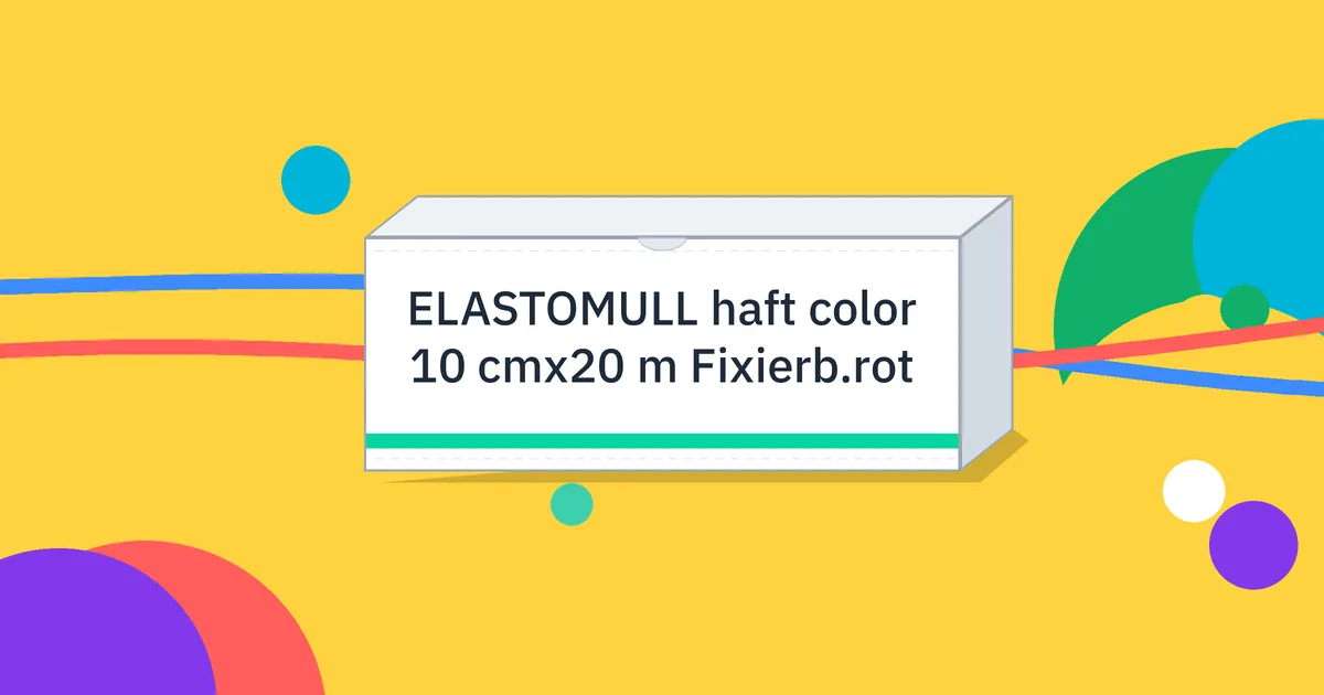 Symbolbild: Packung mit der Aufschrift ELASTOMULL haft color 10 cmx20 m Fixierb.rot (PZN 01412590) – Verfügbarkeit und Bezug in Apotheken in Frankfurt am Main