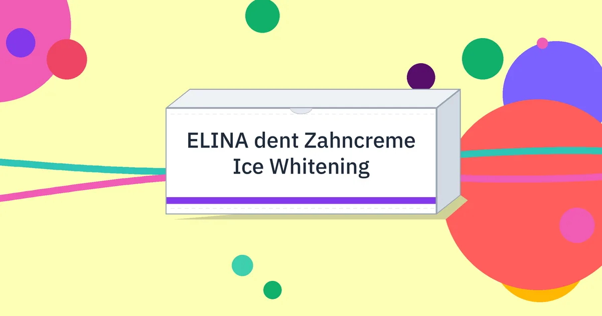 Symbolbild: Packung mit der Aufschrift ELINA dent Zahncreme Ice Whitening (PZN 11061051) – Verfügbarkeit und Bezug in Apotheken in Frankfurt am Main