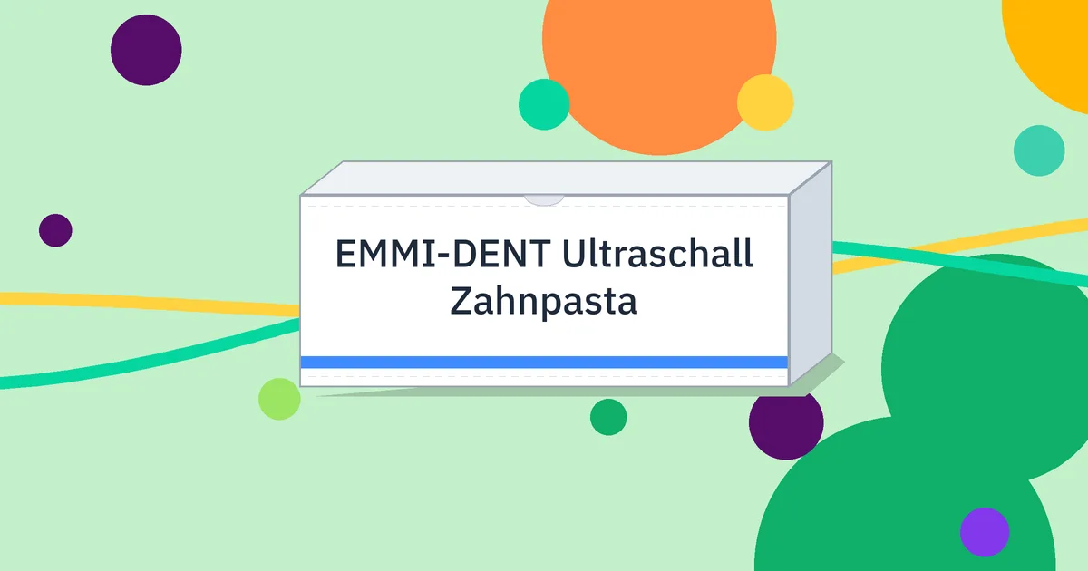 Symbolbild: Packung mit der Aufschrift EMMI-DENT Ultraschall Zahnpasta (PZN 05960130) – Verfügbarkeit und Bezug in Apotheken in Frankfurt am Main