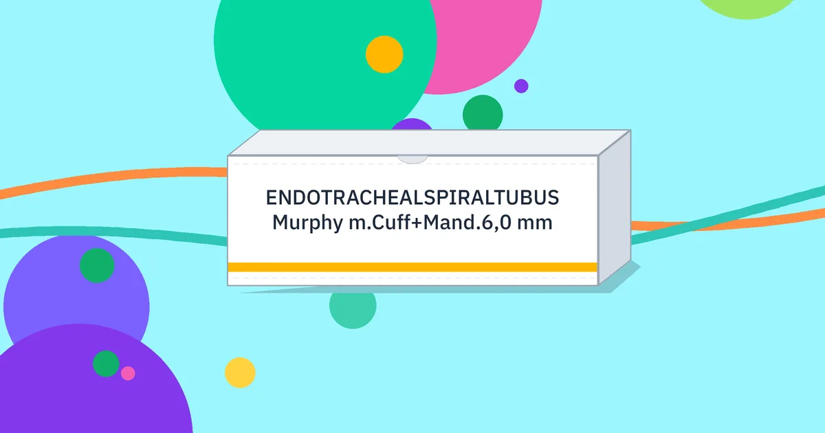 Symbolbild: Packung mit der Aufschrift ENDOTRACHEALSPIRALTUBUS Murphy m.Cuff+Mand.6,0 mm (PZN 05464394) – Verfügbarkeit und Bezug in Apotheken in Frankfurt am Main