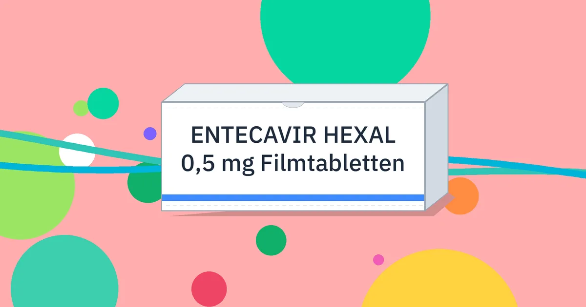 Symbolbild: Packung mit der Aufschrift ENTECAVIR HEXAL 0,5 mg Filmtabletten (PZN 17868151) – Verfügbarkeit und Bezug in Apotheken in Frankfurt am Main
