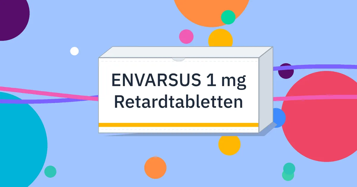 Symbolbild: Packung mit der Aufschrift ENVARSUS 1 mg Retardtabletten (PZN 19253011) – Verfügbarkeit und Bezug in Apotheken in Frankfurt am Main