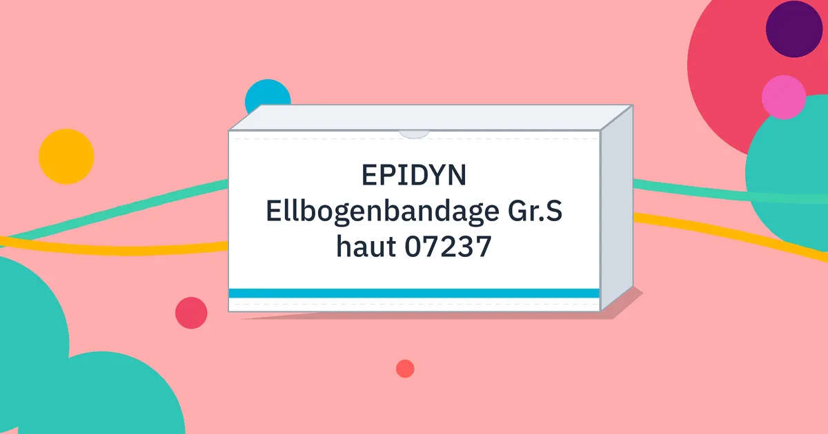 Symbolbild: Packung mit der Aufschrift EPIDYN Ellbogenbandage Gr.S haut 07237 (PZN 04821768) – Verfügbarkeit und Bezug in Apotheken in Frankfurt am Main