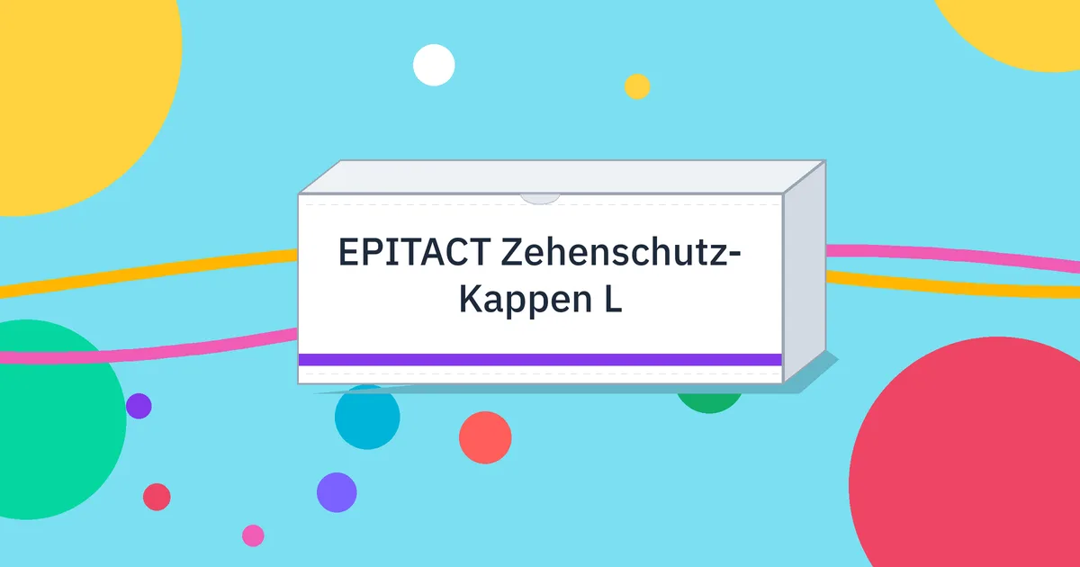 Symbolbild: Packung mit der Aufschrift EPITACT Zehenschutz-Kappen L (PZN 14290421) – Verfügbarkeit und Bezug in Apotheken in Frankfurt am Main