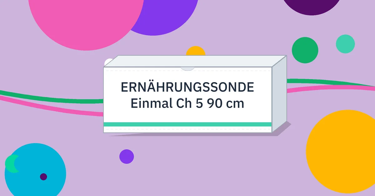 Symbolbild: Packung mit der Aufschrift ERNÄHRUNGSSONDE Einmal Ch 5 90 cm (PZN 02438870) – Verfügbarkeit und Bezug in Apotheken in Frankfurt am Main