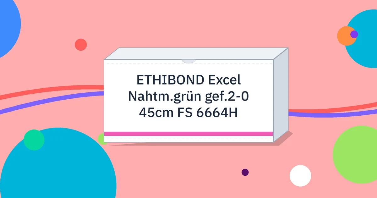 Symbolbild: Packung mit der Aufschrift ETHIBOND Excel Nahtm.grün gef.2-0 45cm FS 6664H (PZN 19764438) – Verfügbarkeit und Bezug in Apotheken in Frankfurt am Main