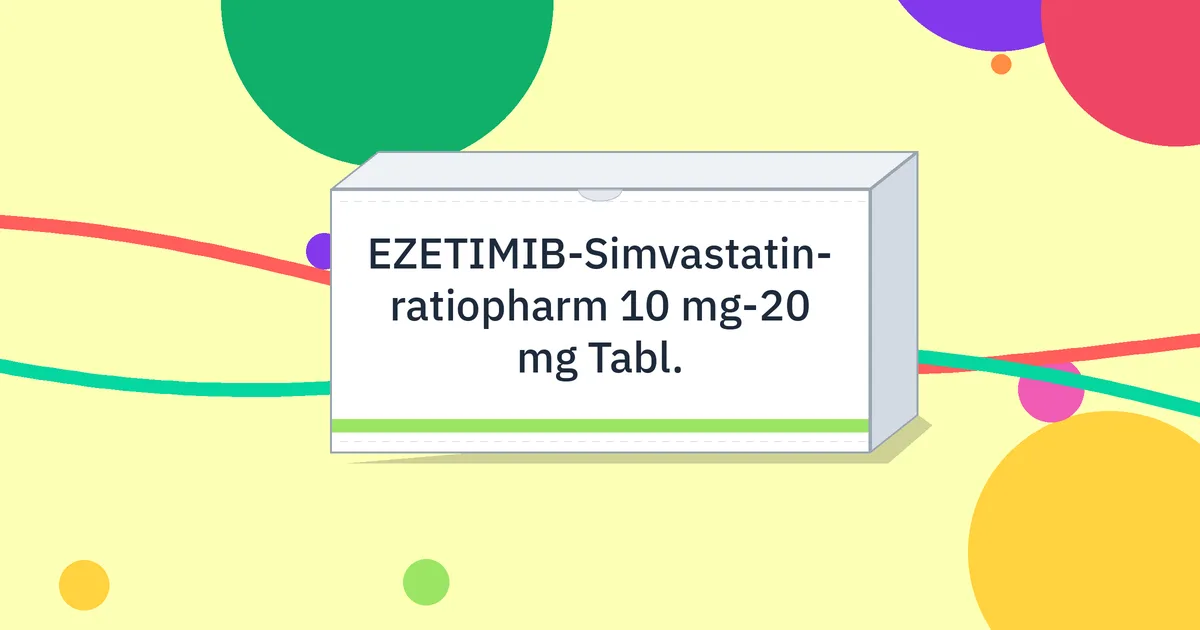 Symbolbild: Packung mit der Aufschrift EZETIMIB-Simvastatin-ratiopharm 10 mg-20 mg Tabl. (PZN 13858836) – Verfügbarkeit und Bezug in Apotheken in Frankfurt am Main