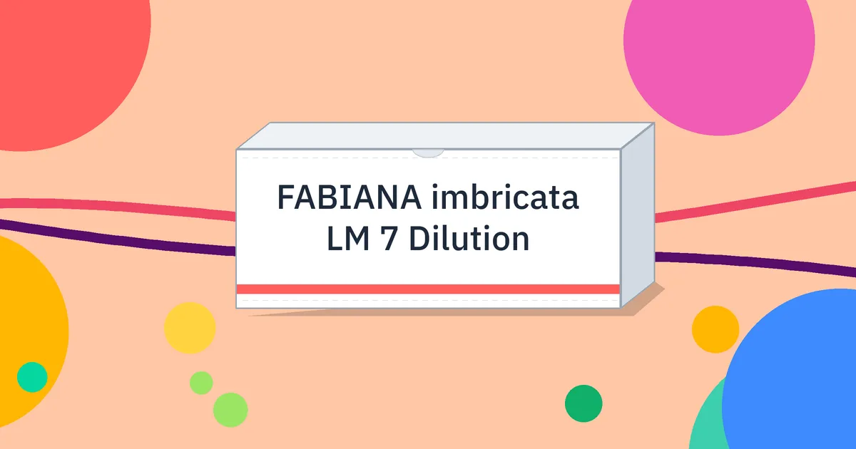 Symbolbild: Packung mit der Aufschrift FABIANA imbricata LM 7 Dilution (PZN 13485499) – Verfügbarkeit und Bezug in Apotheken in Frankfurt am Main