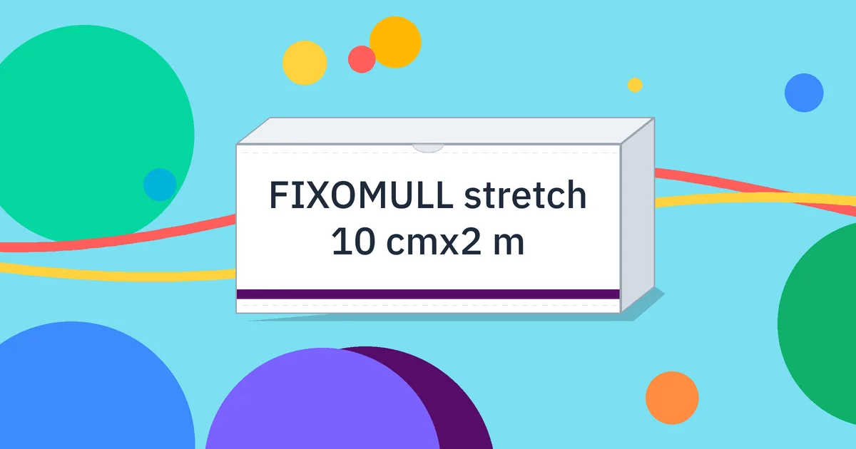 Symbolbild: Packung mit der Aufschrift FIXOMULL stretch 10 cmx2 m (PZN 09177800) – Verfügbarkeit und Bezug in Apotheken in Frankfurt am Main