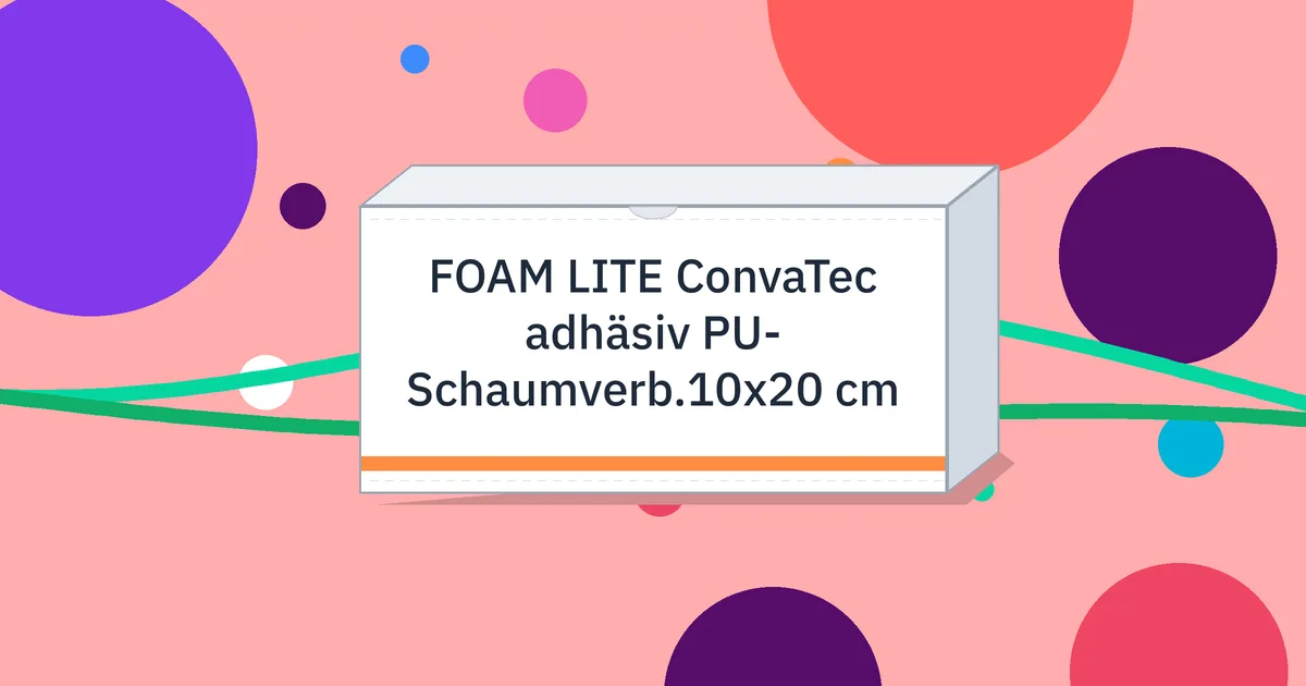 Symbolbild: Packung mit der Aufschrift FOAM LITE ConvaTec adhäsiv PU-Schaumverb.10x20 cm (PZN 13747261) – Verfügbarkeit und Bezug in Apotheken in Frankfurt am Main