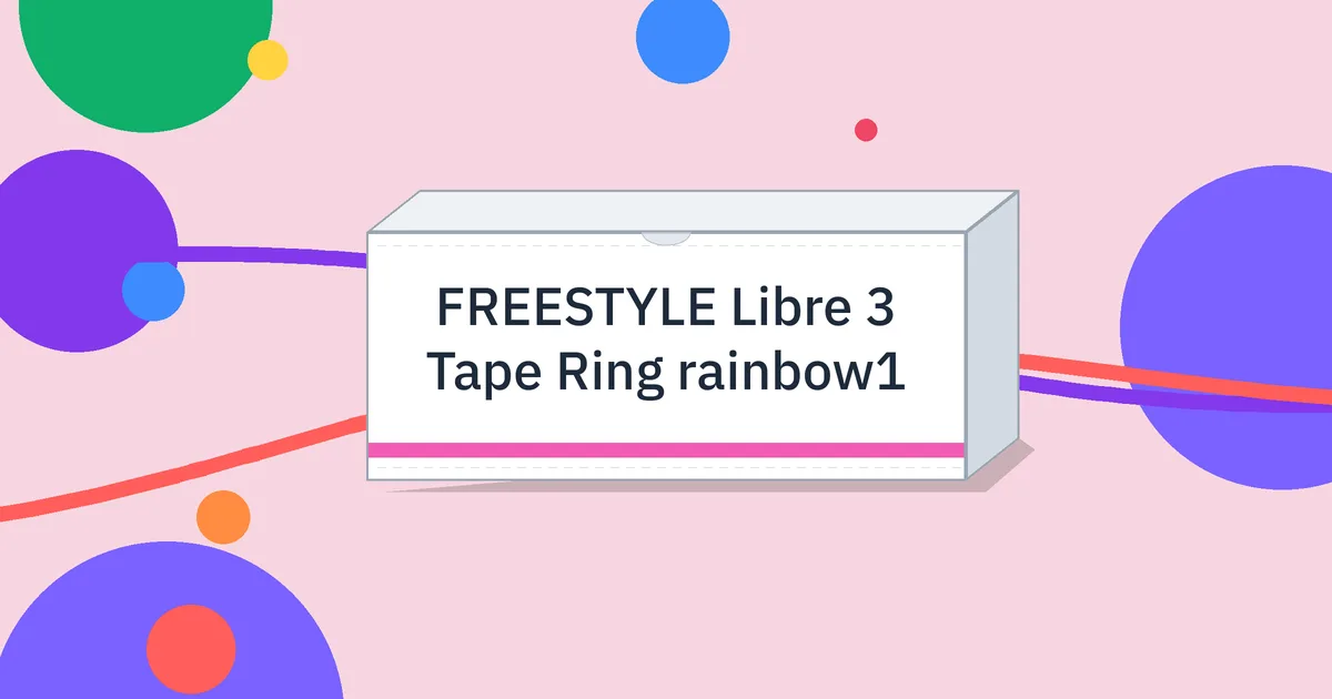 Symbolbild: Packung mit der Aufschrift FREESTYLE Libre 3 Tape Ring rainbow1 (PZN 18178448) – Verfügbarkeit und Bezug in Apotheken in Frankfurt am Main