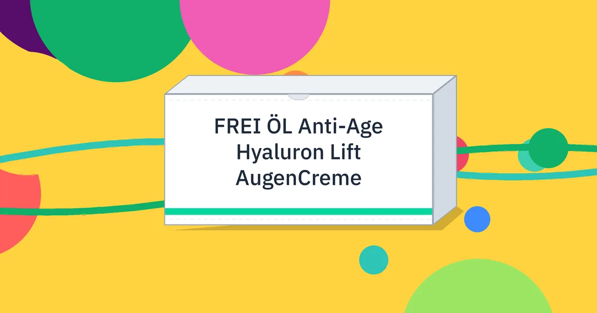 Symbolbild: Packung mit der Aufschrift FREI ÖL Anti-Age Hyaluron Lift AugenCreme (PZN 11359224) – Verfügbarkeit und Bezug in Apotheken in Frankfurt am Main