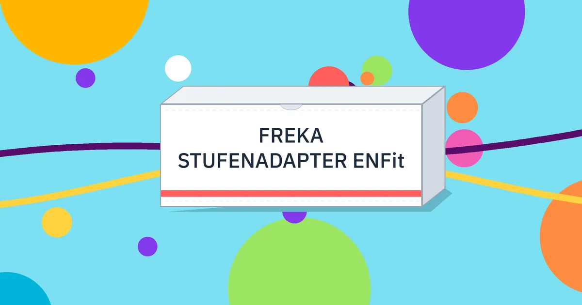 Symbolbild: Packung mit der Aufschrift FREKA STUFENADAPTER ENFit (PZN 11517137) – Verfügbarkeit und Bezug in Apotheken in Frankfurt am Main
