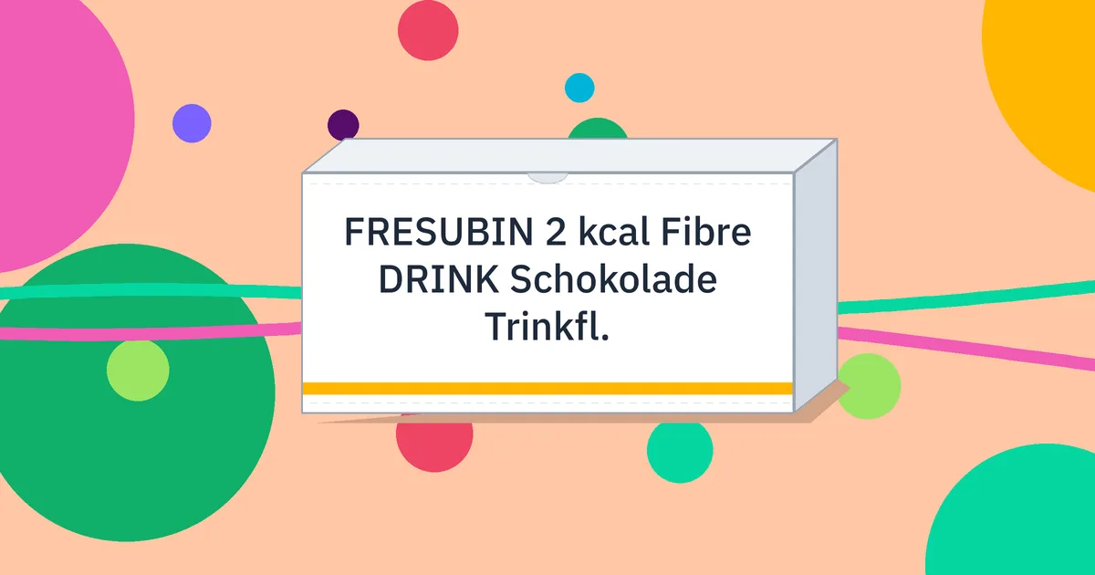 Symbolbild: Packung mit der Aufschrift FRESUBIN 2 kcal Fibre DRINK Schokolade Trinkfl. (PZN 17269812) – Verfügbarkeit und Bezug in Apotheken in Frankfurt am Main
